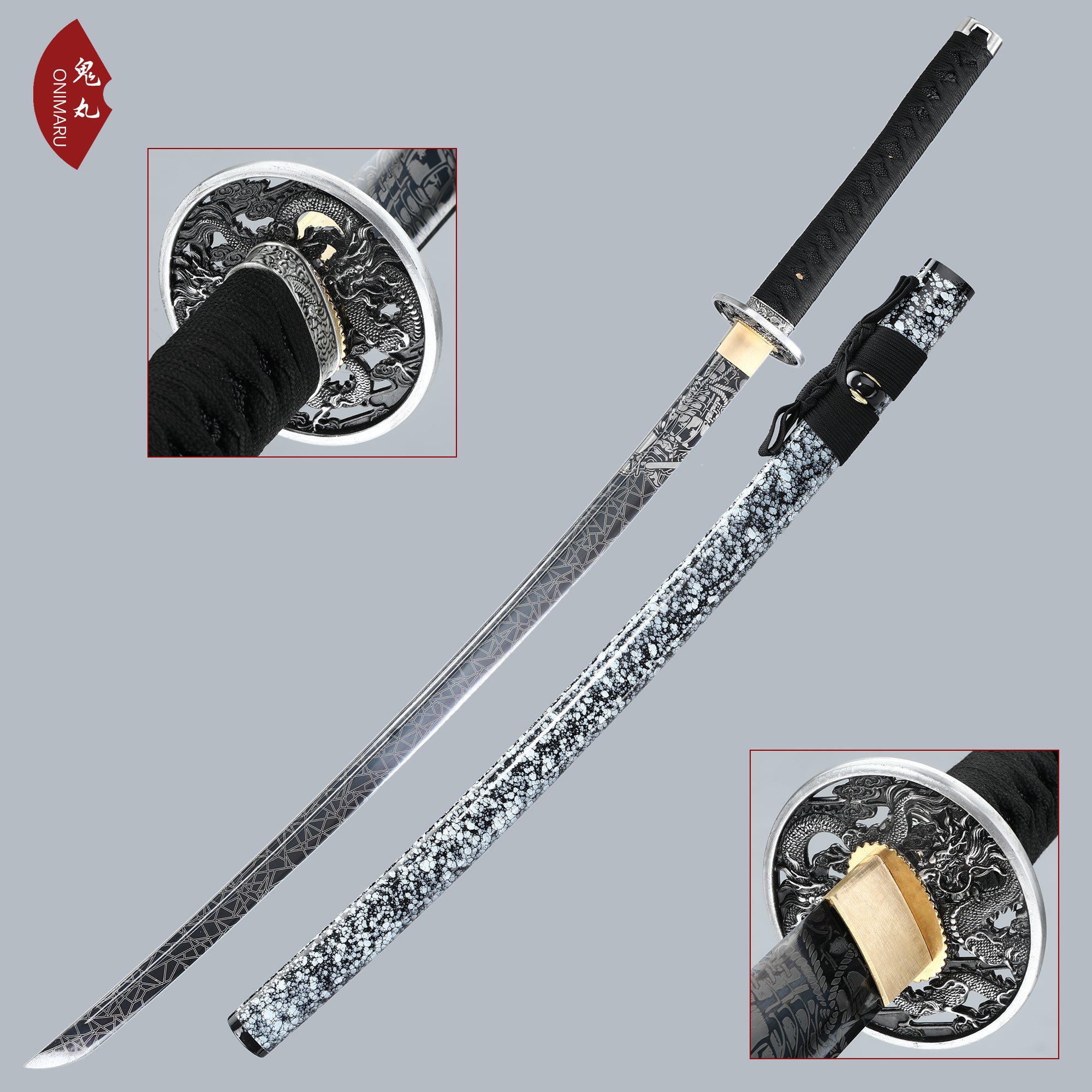 (36)Handmade authentic Japanese Samurai sword 1060 steel baked black – My Store