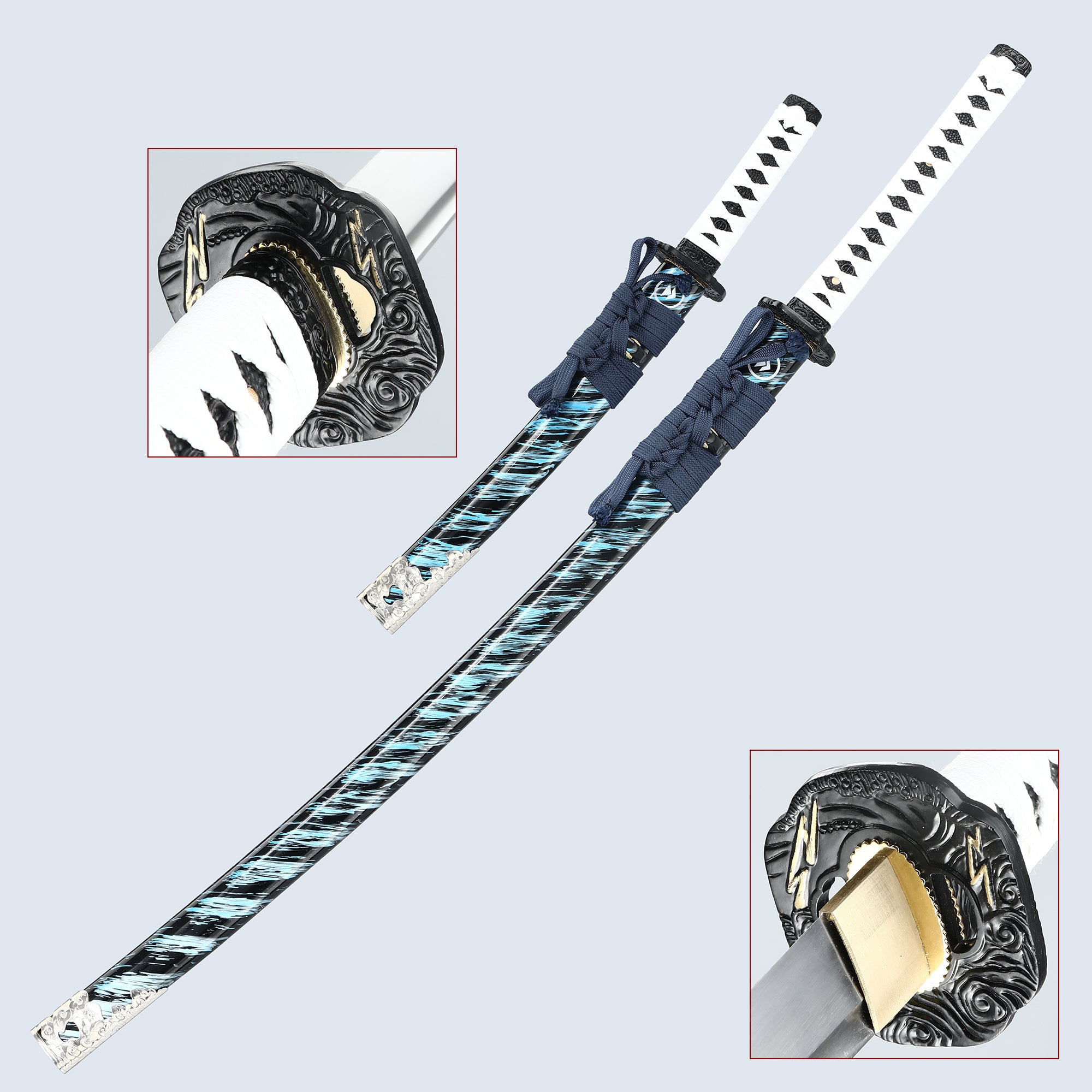 Tsushima Double Sword Samurai Sword 1095 Manganese Steel Crafted Exqui ...