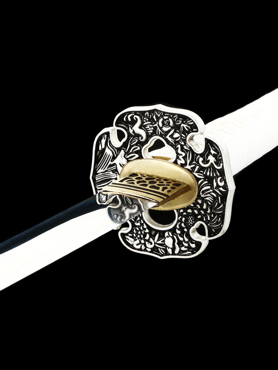 （7）Japanese Katana 1095 steel hand polished mirror blade Hand drawn sc ...